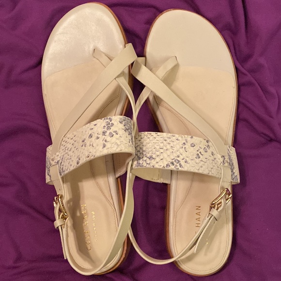 Cole Haan | Shoes | Cole Haan Cream Colored Sandals With Snake Skin ...